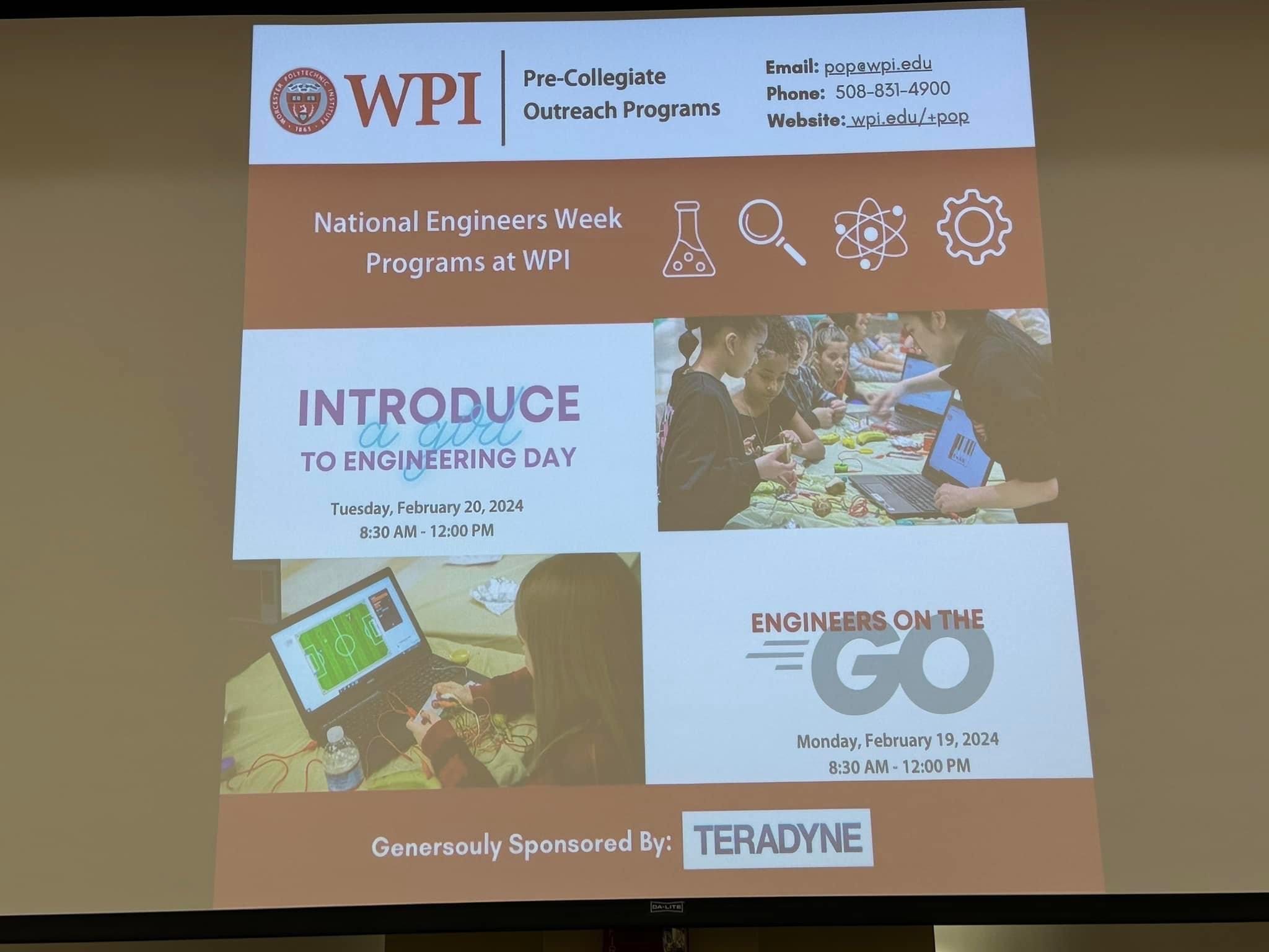 National Engineers Week at WPI: Teradyne Supports STEM Outreach ...
