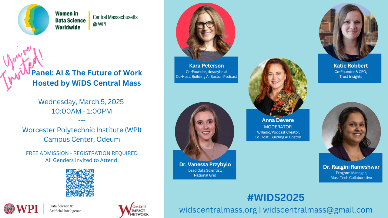 Registration Open! Women in Data Science (WiDS) Central MA Event | Panel: AI & the Future of ...