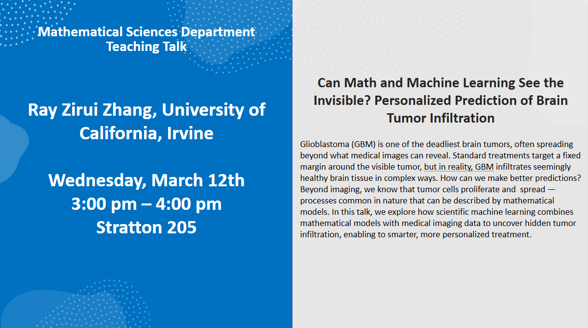 Mathematical Sciences Department Seminar: Ray Zirui Zhang, University ...