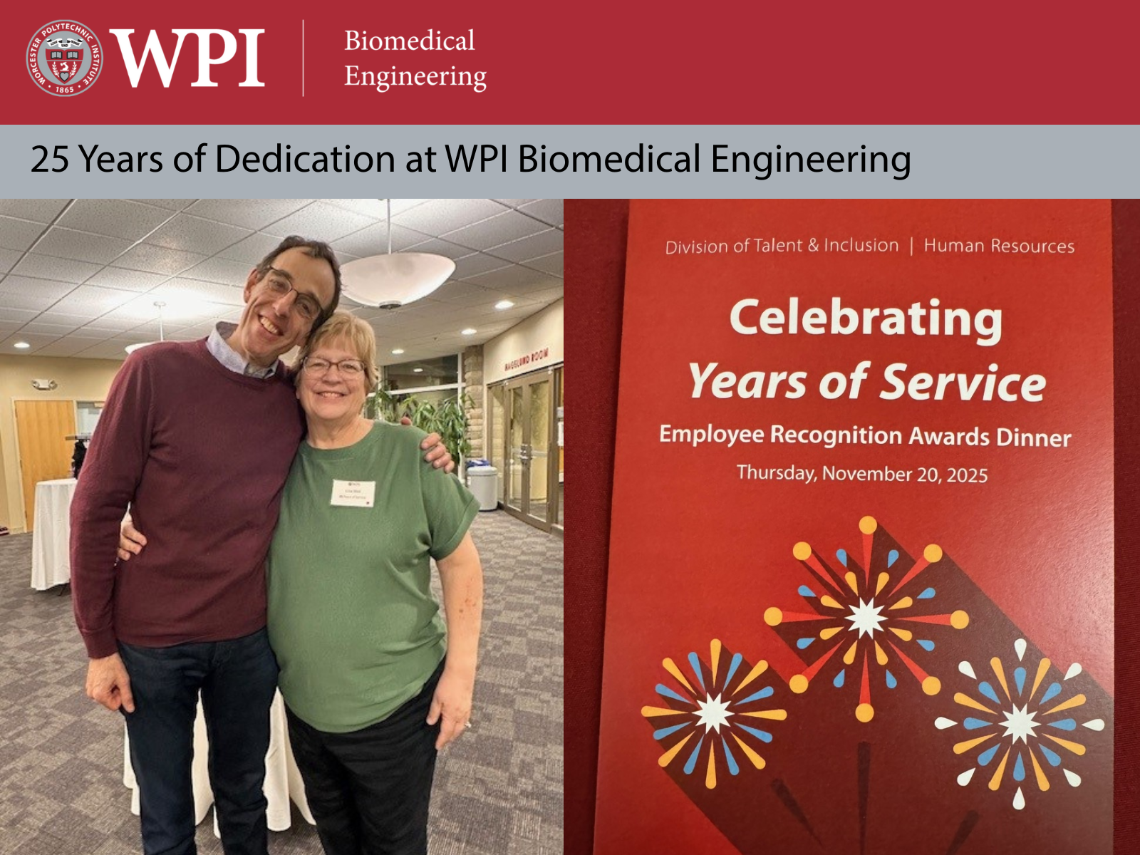 Honoring 25 Years of Dedication at WPI Biomedical Engineering ...